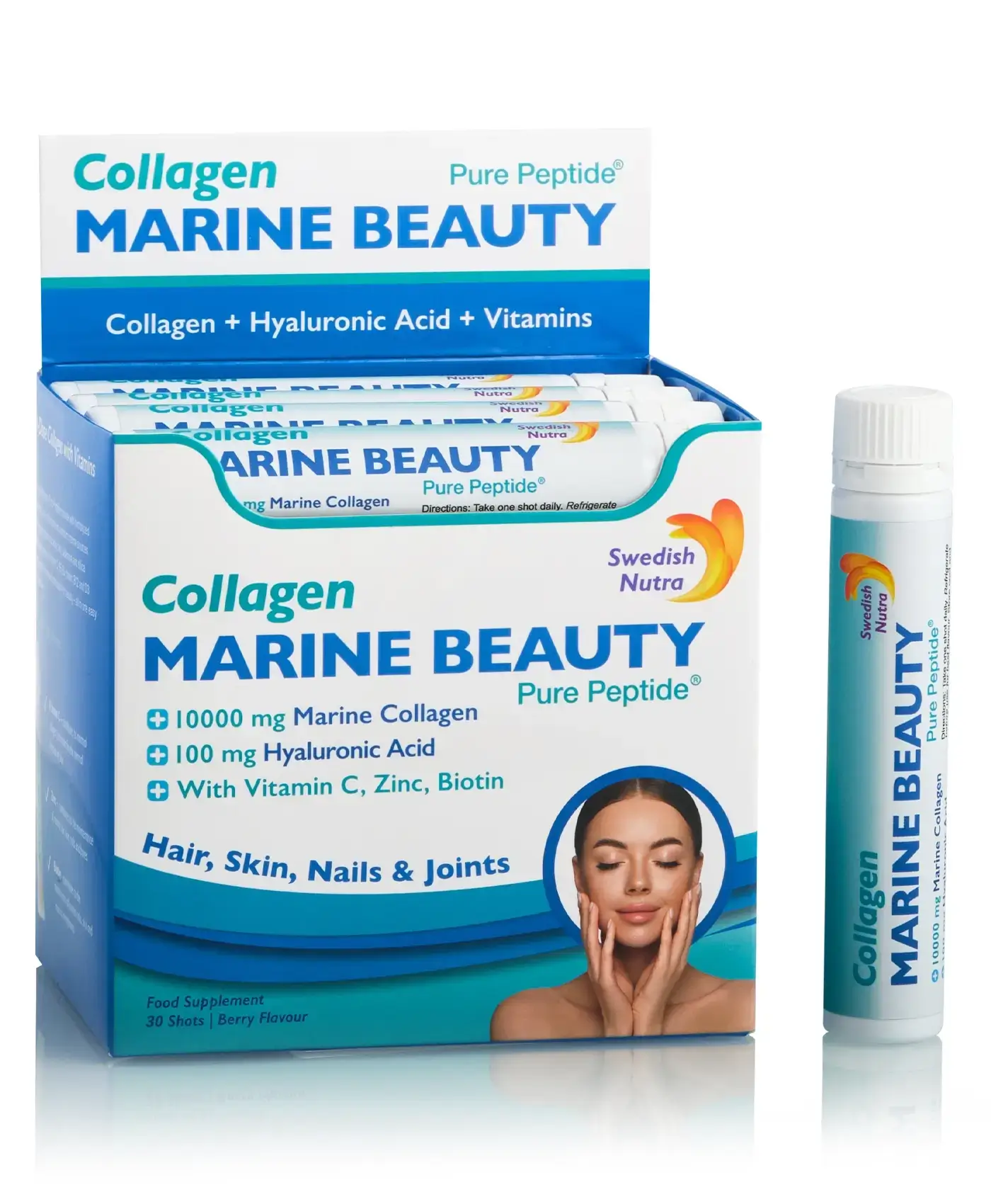 MARINE BEAUTY – 30 shots – Colagen lichid hidrolizat marin de tip 1 și ...